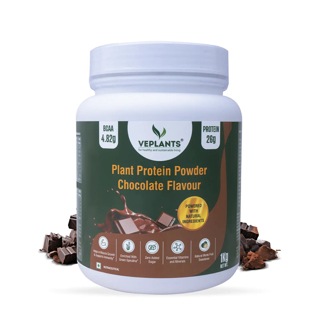 Vegan Plant Based Protein Powder for Fitness(1KG) 26g Pea, Brown Rice ...